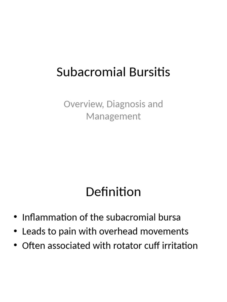Subacromial Bursitis 5slides-1 | PDF