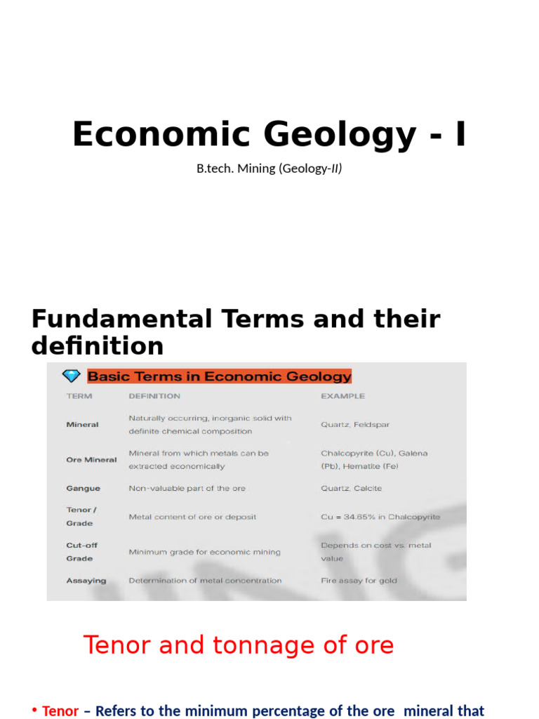 Understanding Tenor and Tonnage in Geology | PDF