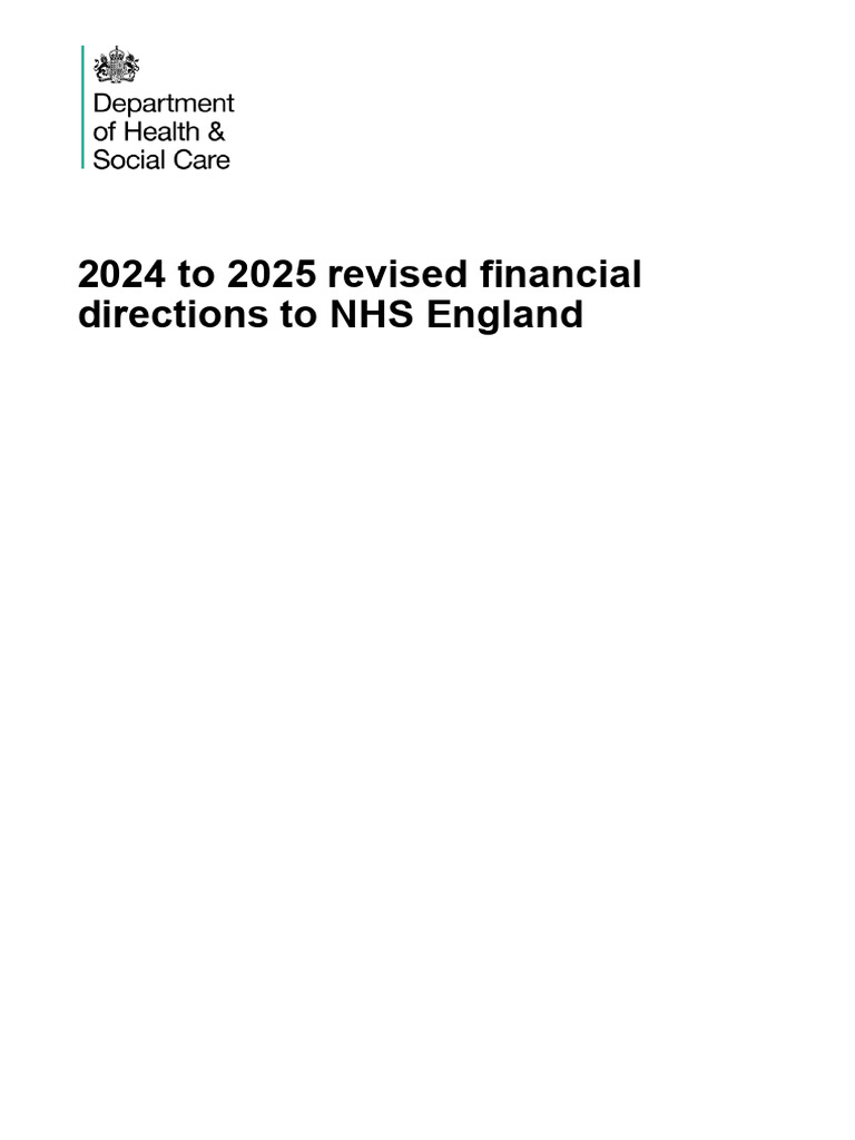 Revised Financial Directions for NHS 2024-2025 | PDF | Expense ...