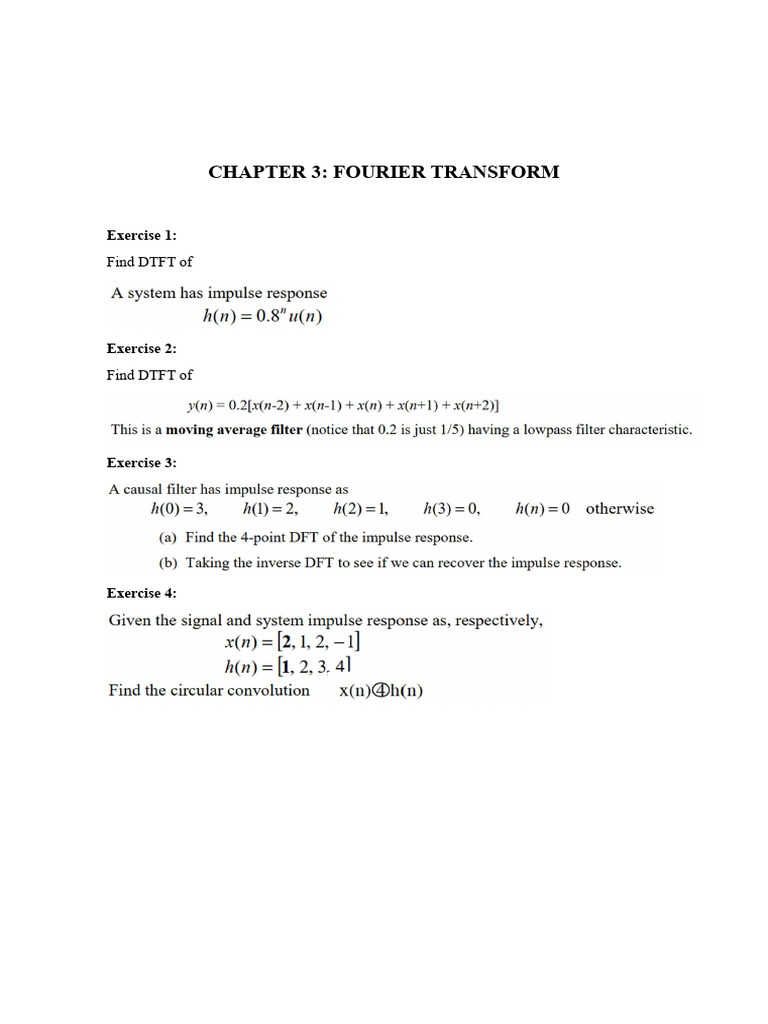 Fourier Transform Exercise | PDF