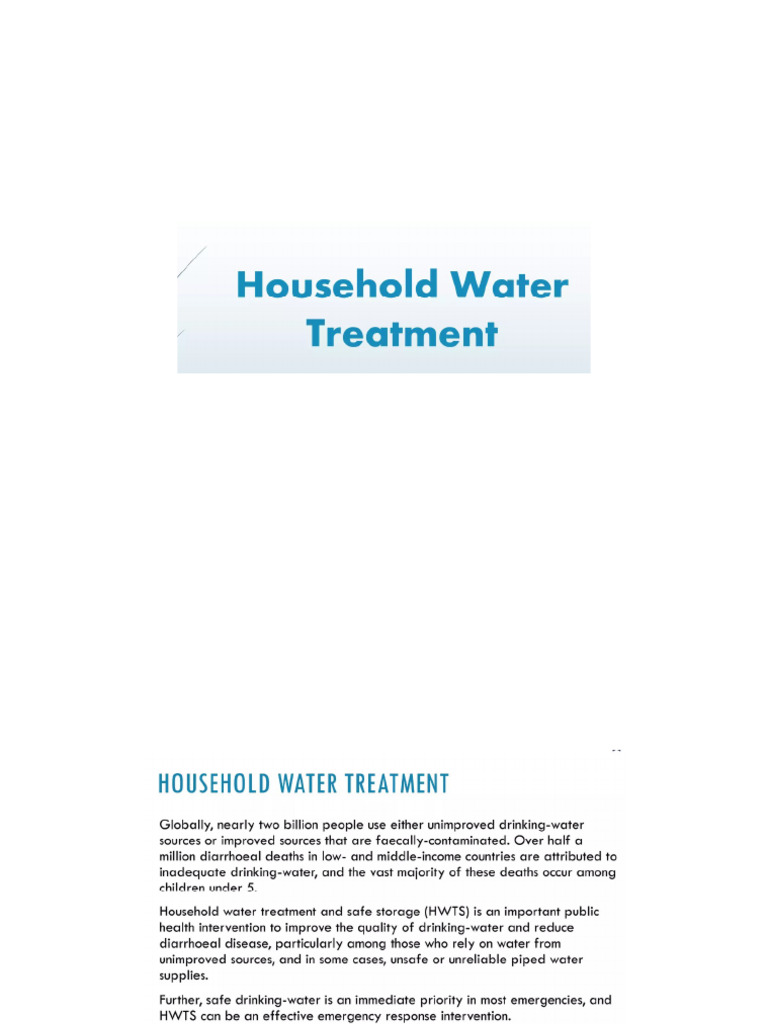 Household Water Treatment | PDF