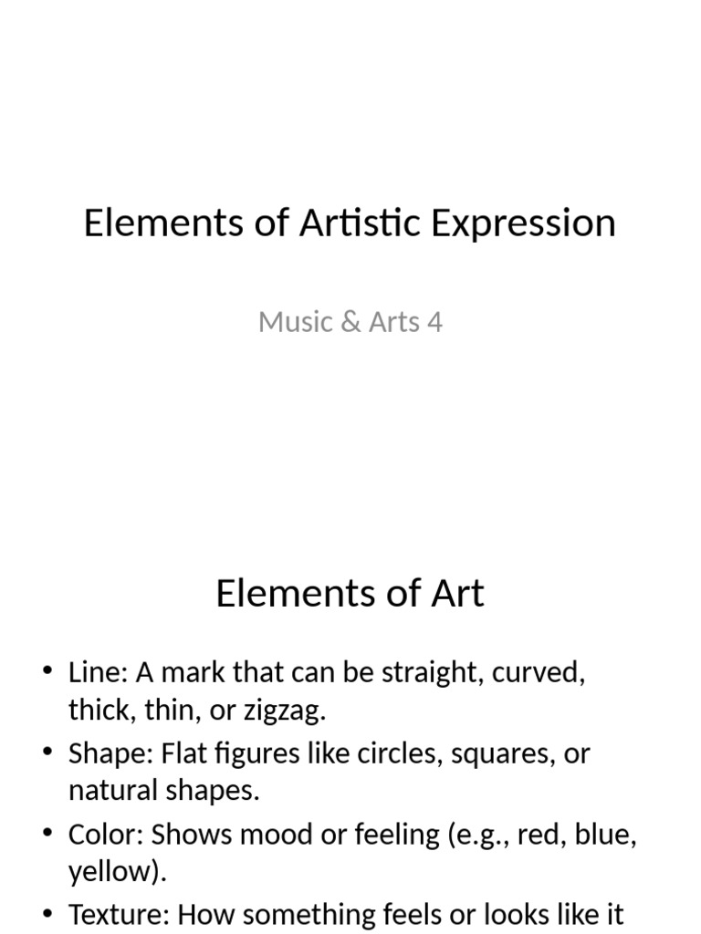 Elements of Artistic Expression PPT | PDF