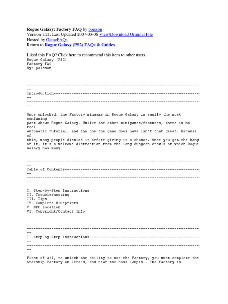 Rogue Galaxy - Factory | PDF | Vacuum Tube