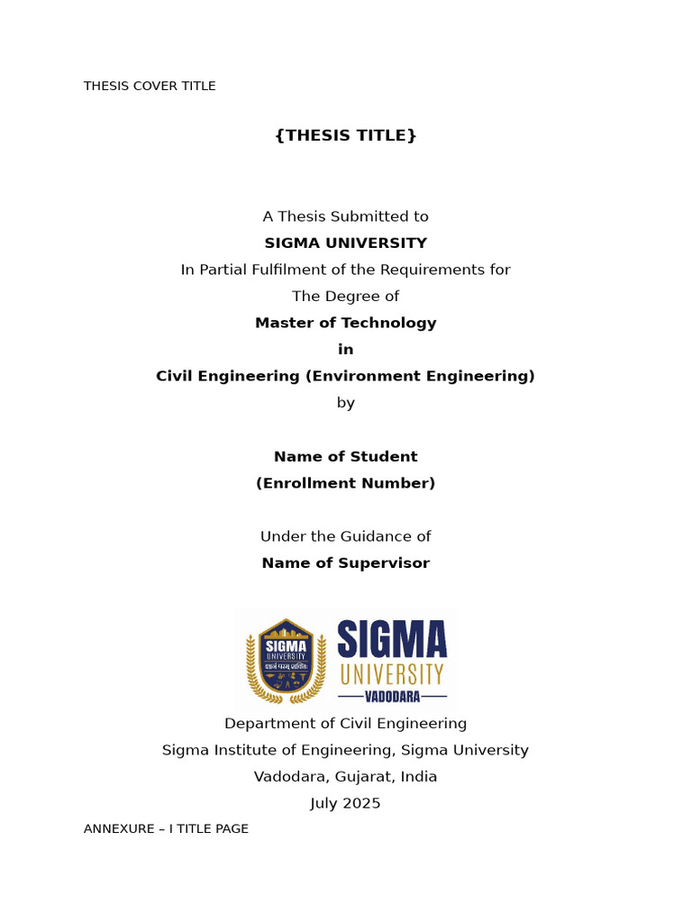 Master’s Thesis in Civil Engineering | PDF | Thesis | Doctor Of Philosophy