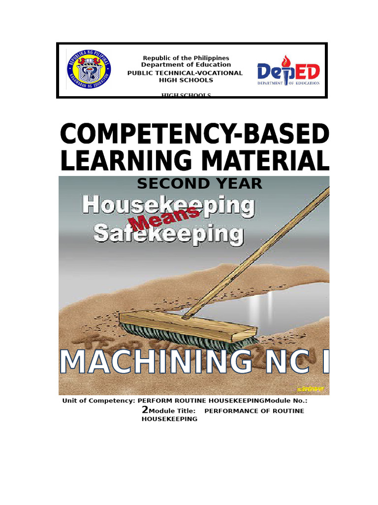 Routine Housekeeping Training Module | PDF | Housekeeping | Secondary ...