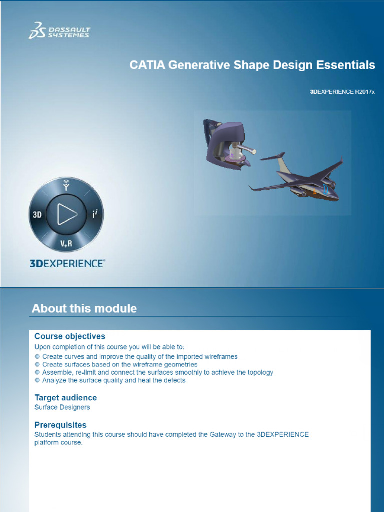 CATIA Generative Shape Design Essentials | PDF