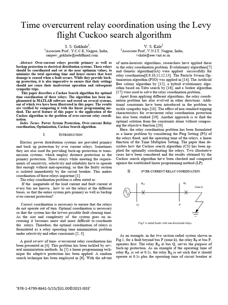 Tutorial-Time Overcurrent Relay Coordination Using The Levy Flight ...