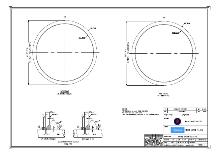 Web Frame Outer Dia Machinng Details | PDF
