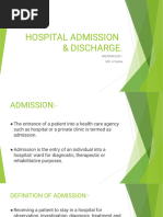 Nursing Admission and Discharge Guide | PDF | Patient | Hospital