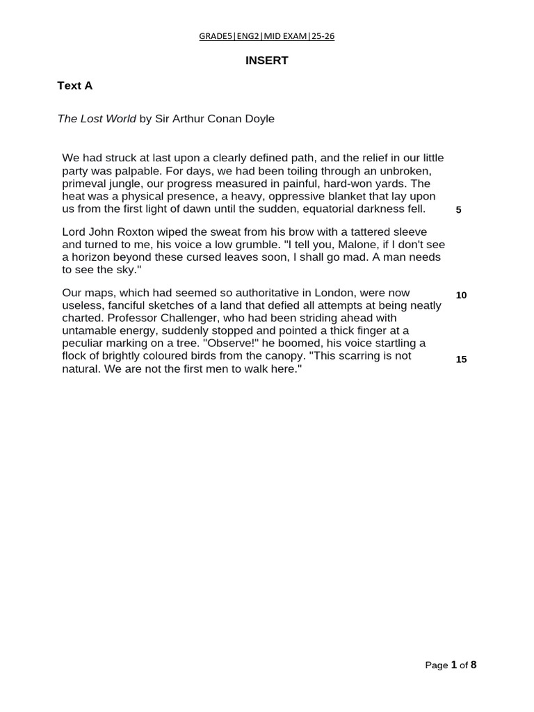 Grade 5 English Mid Exam Guide | PDF
