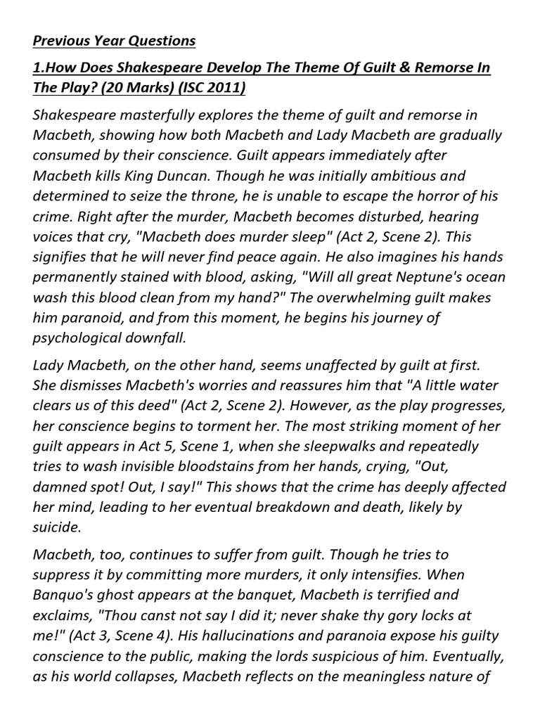 Macbeth: Themes of Guilt and Ambition | PDF | Macbeth