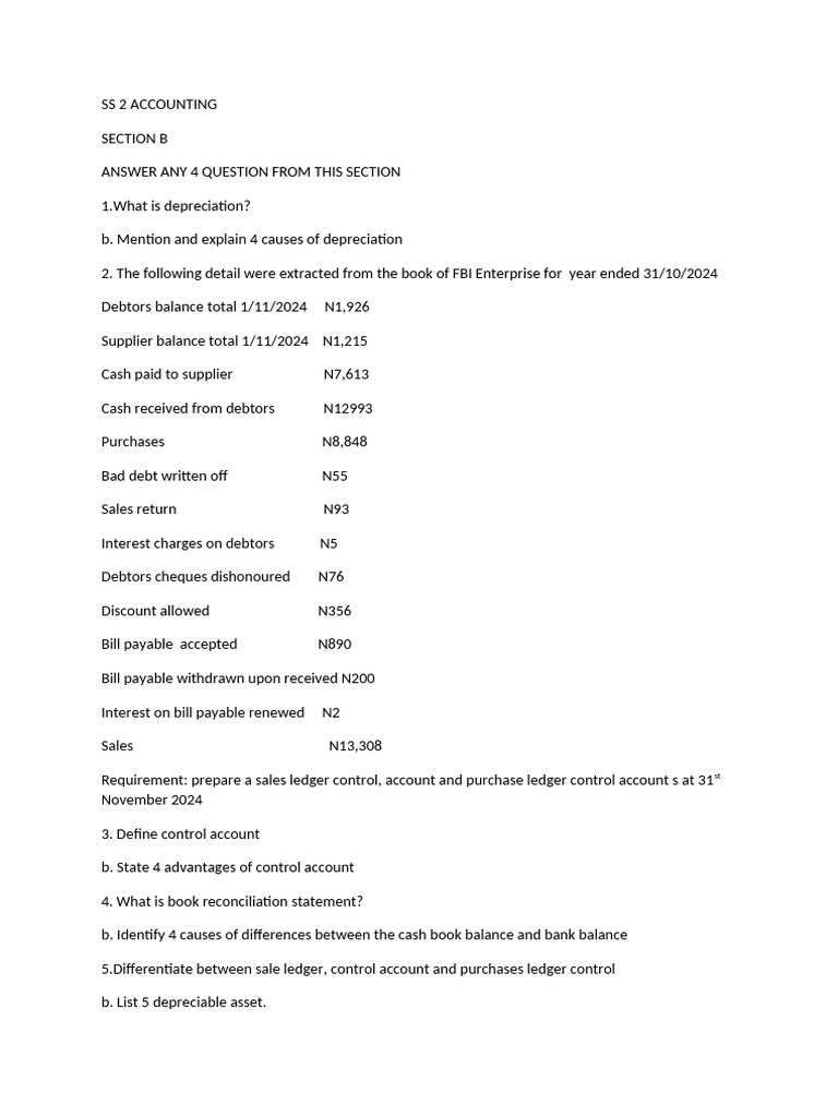 Accounting Concepts and Ledger Preparation | PDF | Debits And Credits ...