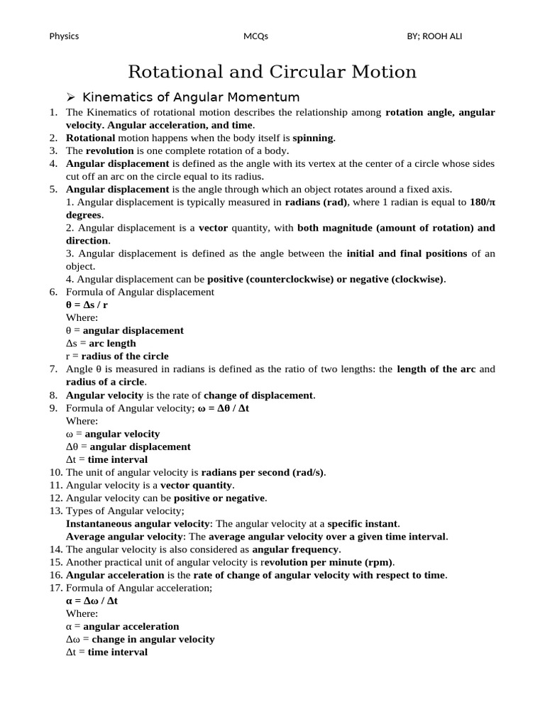 Rotational and Circular Motion (Phy) Chap 4 | PDF | Rotation Around A ...