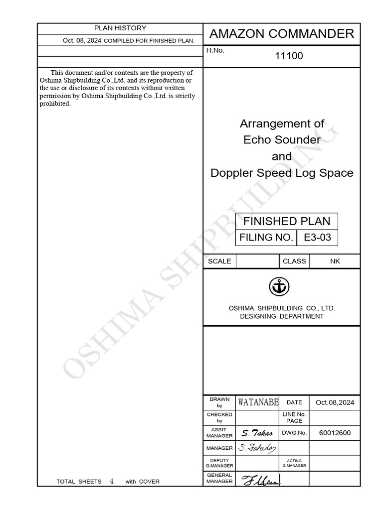E3-03 Arrangement of Echo Sounder and Doppler Speed Log Space | PDF