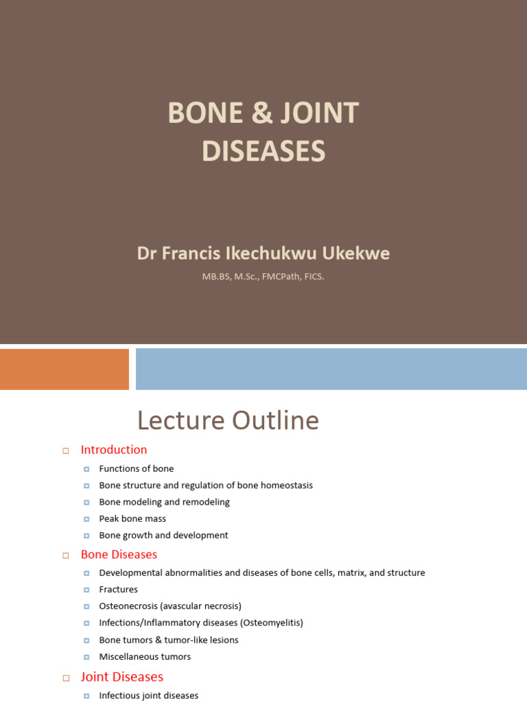 Bone and Joint Diseases Overview | PDF | Bone | Osteoporosis