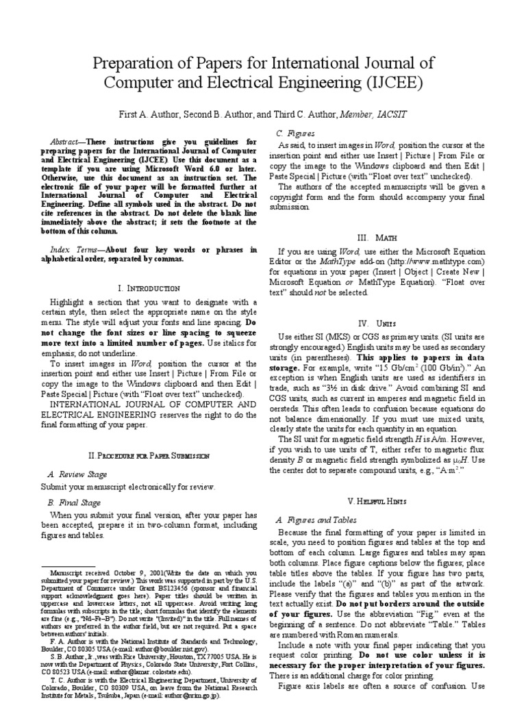 IJCEE Template | PDF | Bracket | Citation
