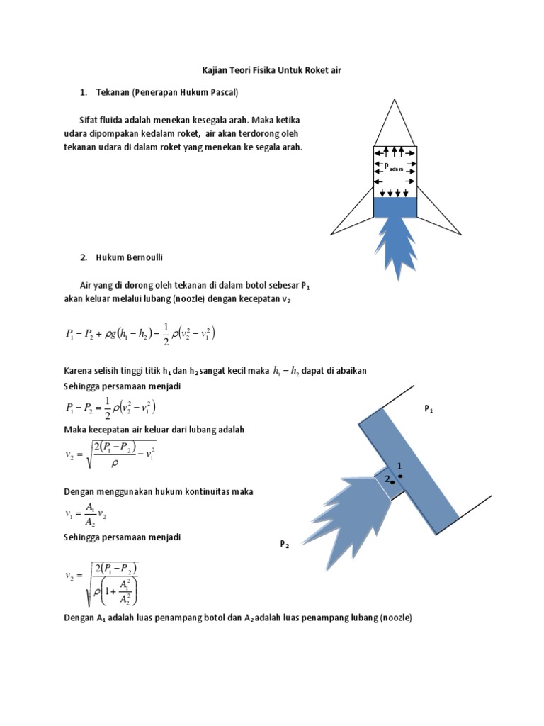 Kajian Teori Fisika Untuk Roket Air1 | PDF