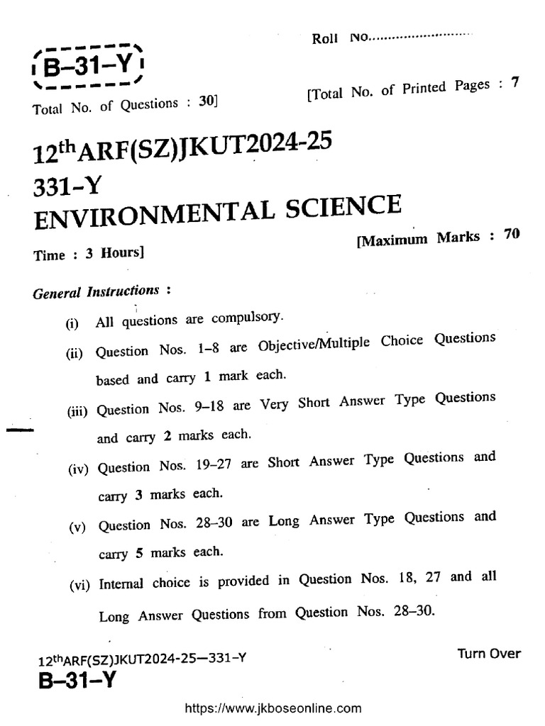 JK Bose Class 12 Environmental Science 331 y 2025 | PDF
