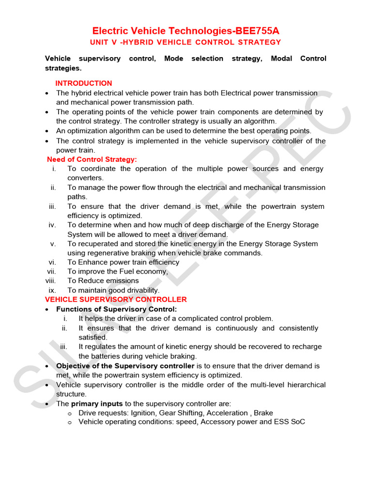 Hybrid Vehicle Control Strategy Overview | PDF | Hybrid Vehicle | Engines