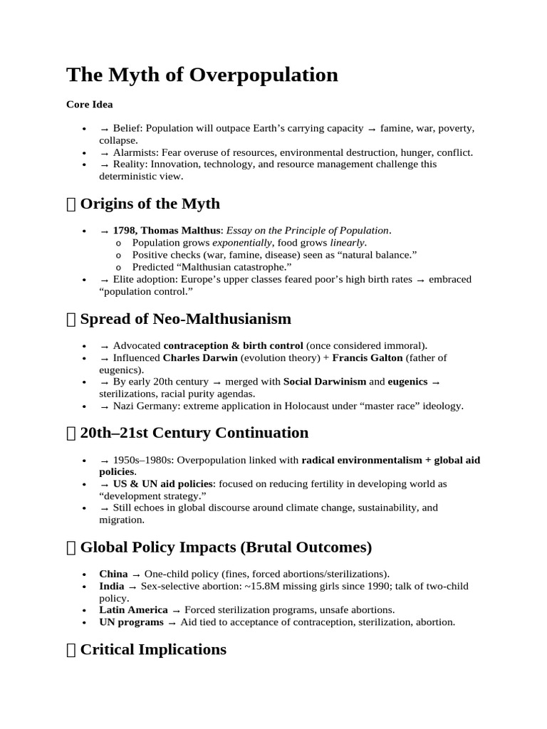 Debunking the Overpopulation Myth | PDF | Famine | Human Overpopulation