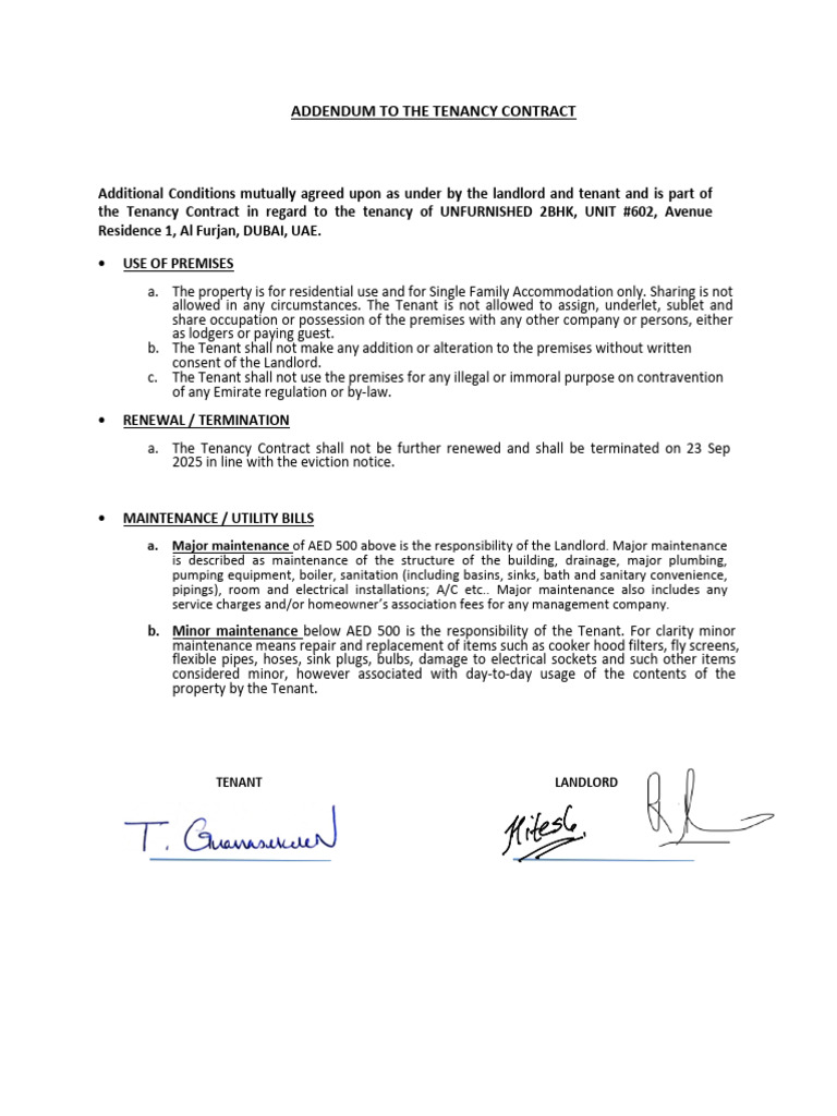 2024 Addendum Clauses Details | PDF | Leasehold Estate | Lease