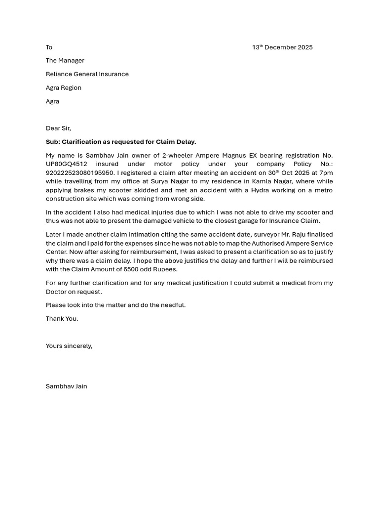 Clarification Letter | PDF