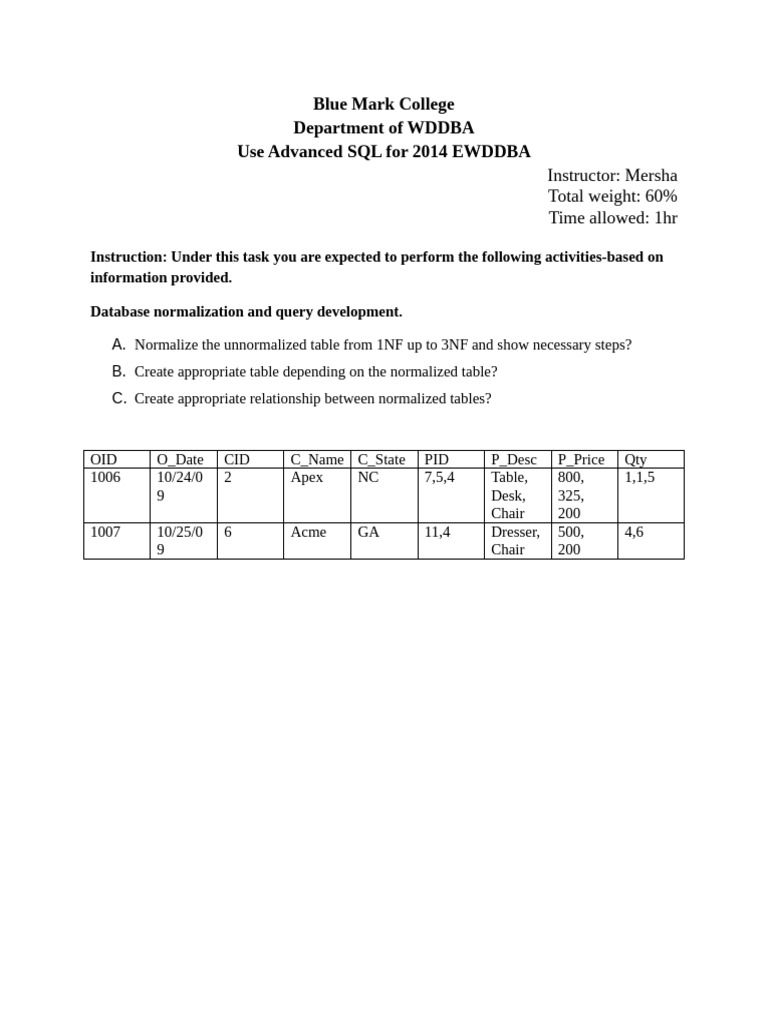 Advanced SQL Database Normalization Guide | PDF