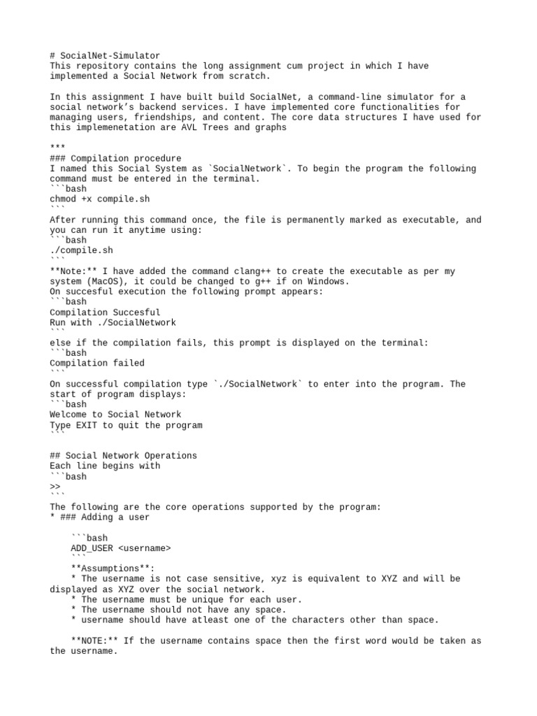 Social Net Simulator Plan | PDF | Command Line Interface | Software