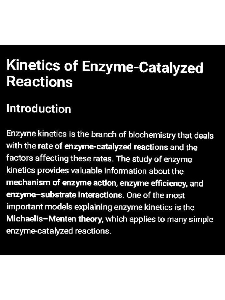 Kinetics and MM Equation.. Enzymes | PDF