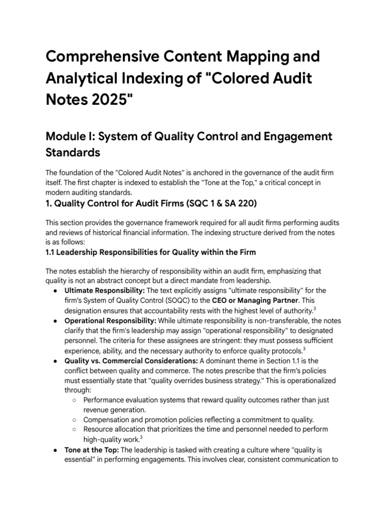 PDF Audit Notes Indexing Request | PDF | Audit | Going Concern