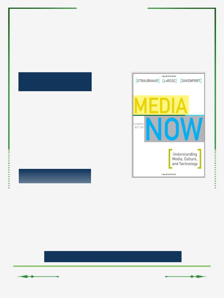 Media Now Understanding Media Culture and Technology 7th Edition Joseph ...