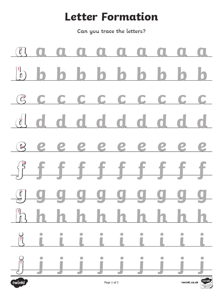 Letter Formation A-Z Worksheet | PDF