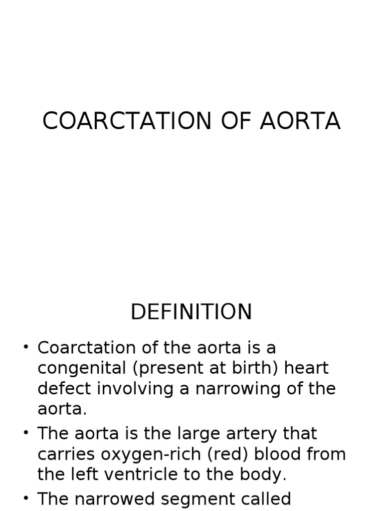 Coarctation of Aorta (Paed) | PDF | Heart | Aorta