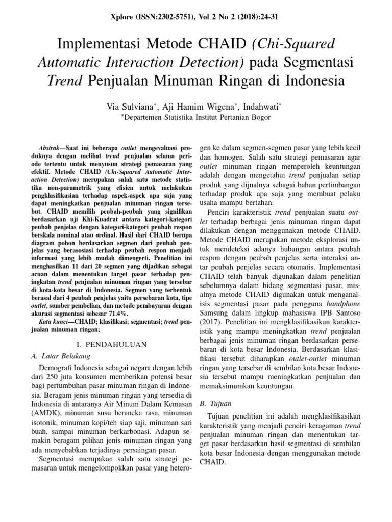 Segmentasi Penjualan Minuman Ringan CHAID | PDF