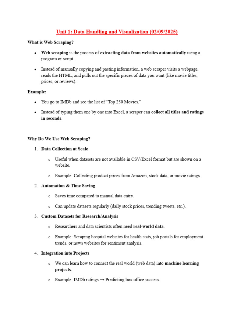 Web Scraping and Data Preparation Guide | PDF | Machine Learning | Data