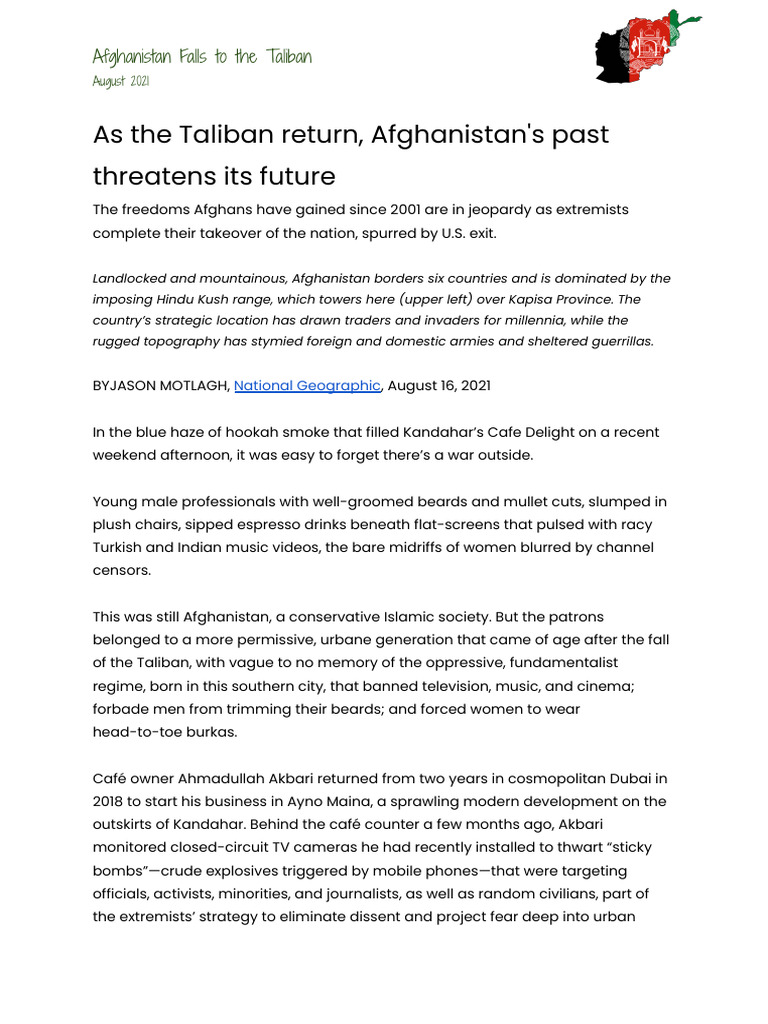 Taliban's Return: Afghanistan's Crisis | PDF | Afghanistan | Taliban