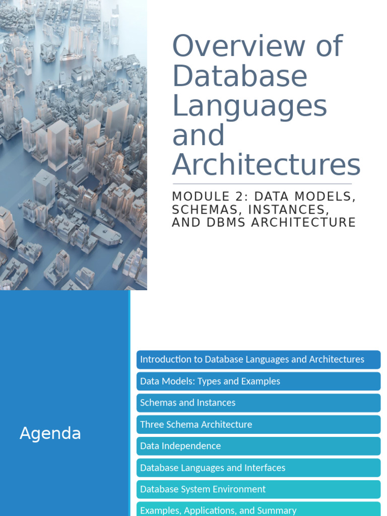 Overview of Database Languages and Architectures Module2 SJ | PDF ...
