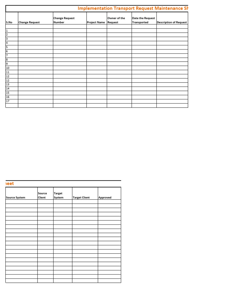 SAP Transport Request Template | PDF