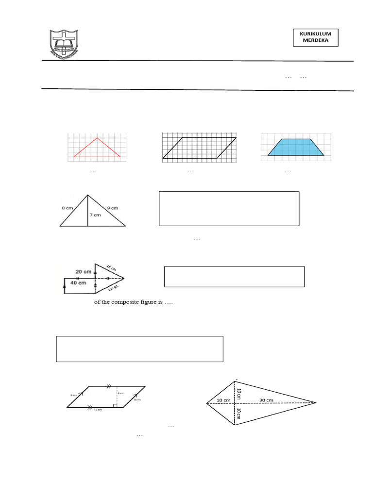 WS Perimeter and Area of 2D-Shapes Monday- Nov 17th 2025 | PDF