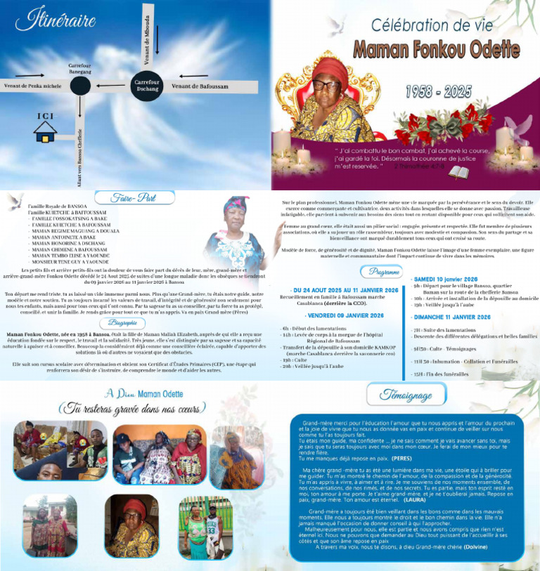 Obseques de Maman Fonkou Odette | PDF