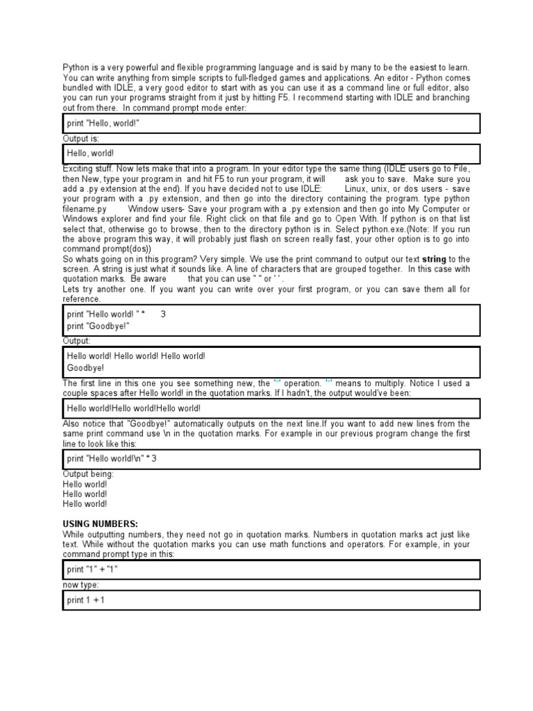 Python Tutorial | PDF | Function (Mathematics) | Command Line Interface