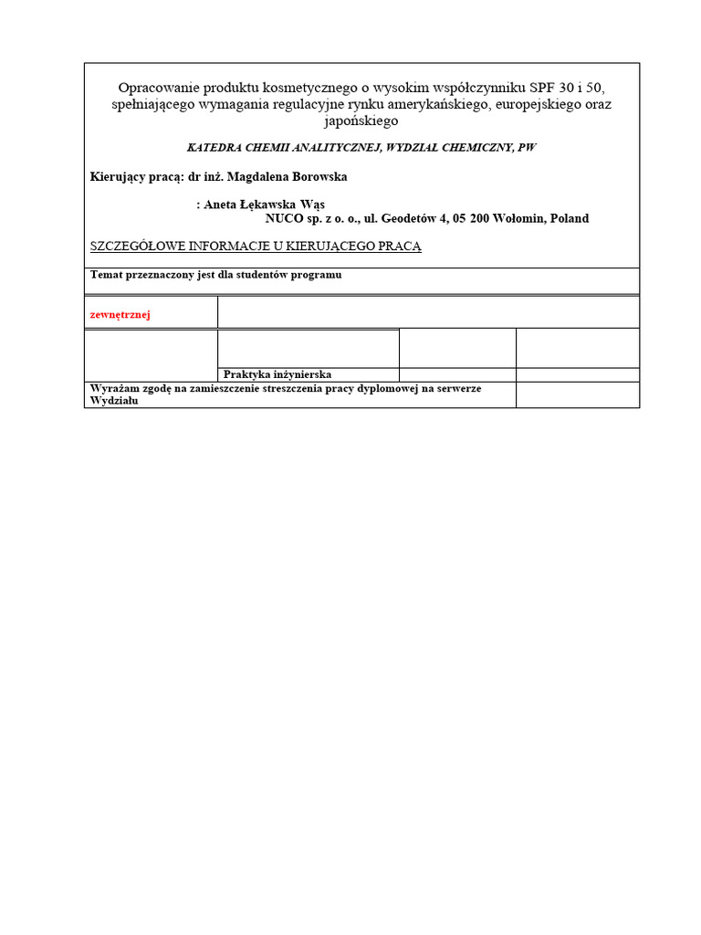 Tch Pp 2025 26 Zestawienie Do Udostępnienia Studentom Na Serwerze Wydziału Aktualizacja 2025-04 ...