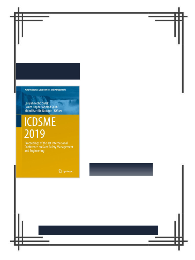 ICDSME 2019: Proceedings of the 1st International Conference on Dam ...