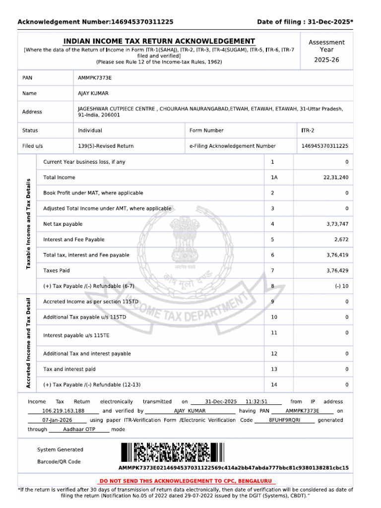 Revised Itr New | PDF