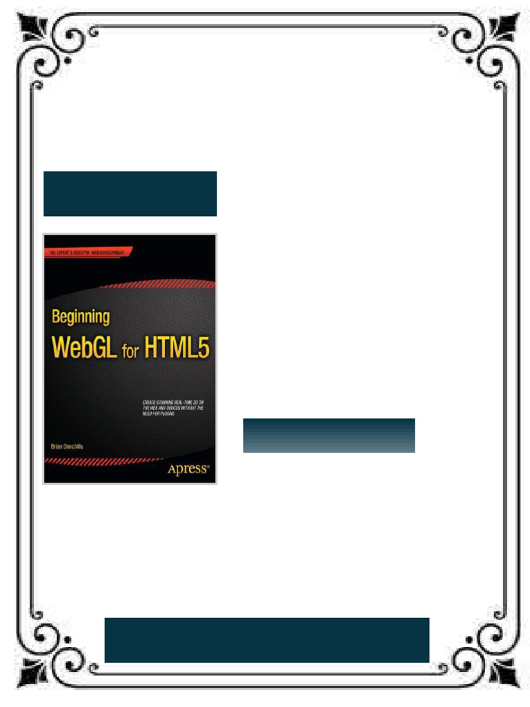 Beginning WebGL for HTML5 Expert s Voice in Web Development 1st ed ...