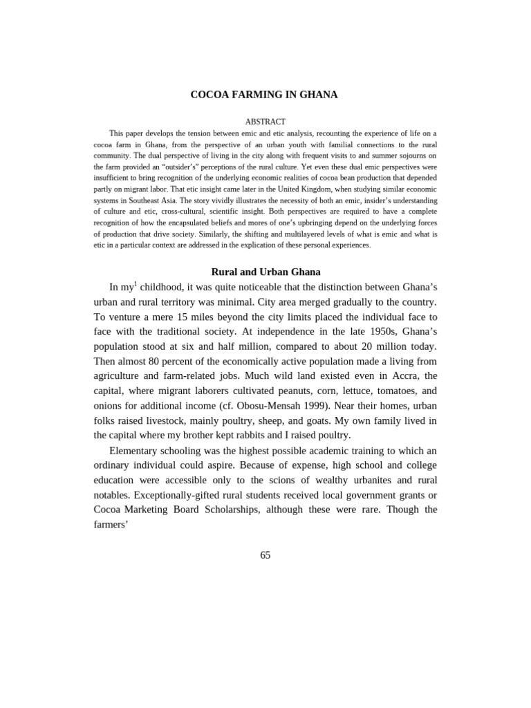 Insights on Cocoa Farming in Ghana | PDF | Cocoa Bean