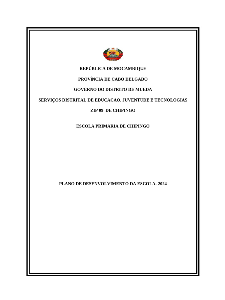 PLANO_DE_DESENVOLVIMENTO_DA_ES-2024_(2)_(1)_(1)_(2) (1) (1) (1) (1) | PDF | Escolas | Aprendizado