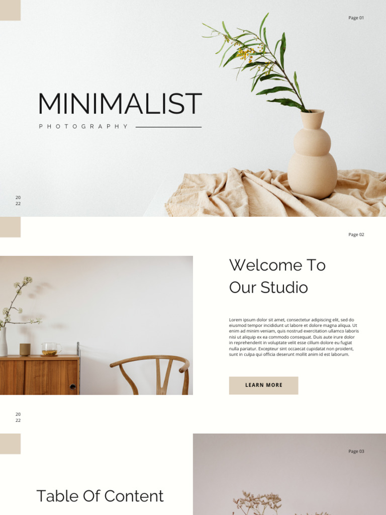 Cream Minimalist Photography Presentation | PDF