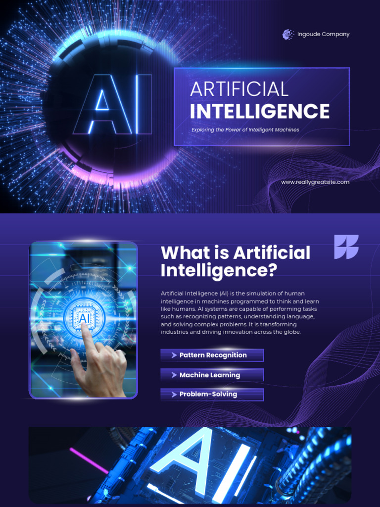 Blue and Purple Modern Artificial Intelligence Technology Presentation ...