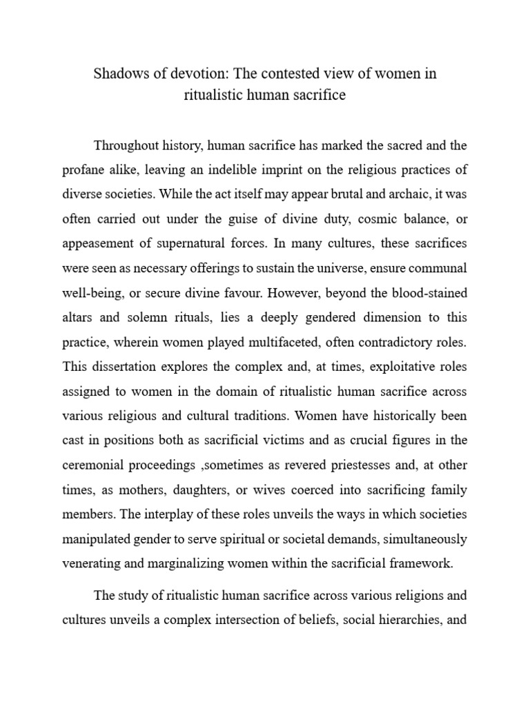 research proposal | PDF | Sacrifice | Satanism